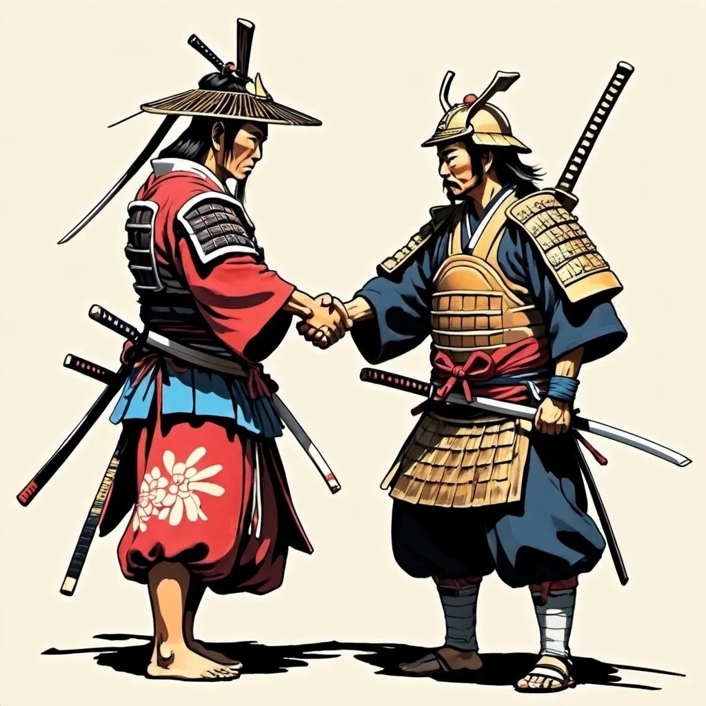 I need a colored image for a tattoo. I want a samura...