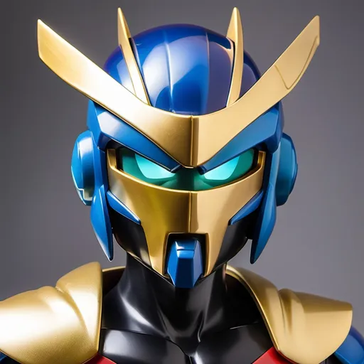 Sci-fi anime dark Megaman zero Knight with gold shou...