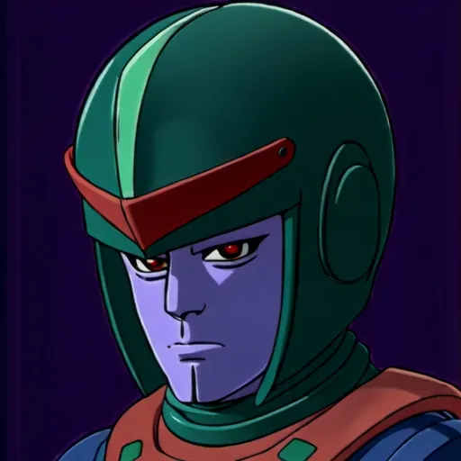 Sci-fi Zeon mecha pilot with face mask helmet wearin...