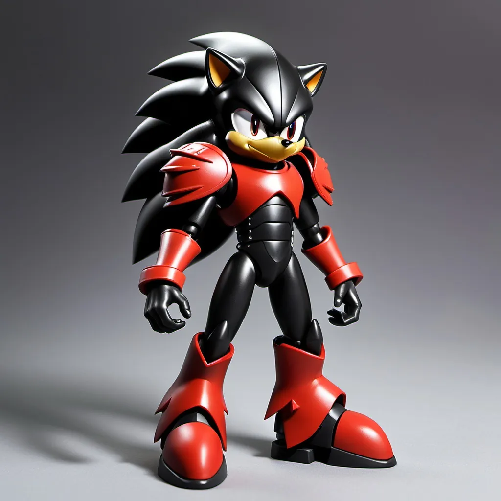 Sci-fi Shadow the hedgehog with shoulder cape and po...