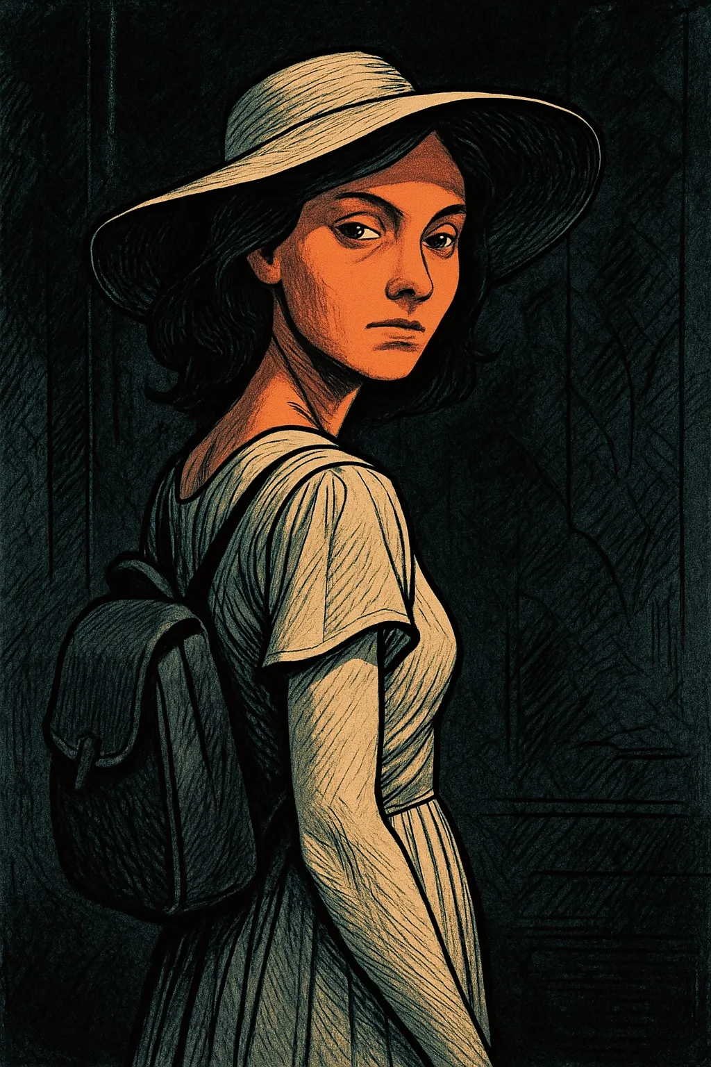 A clean, cinematic, subtle-caricature and comic book...