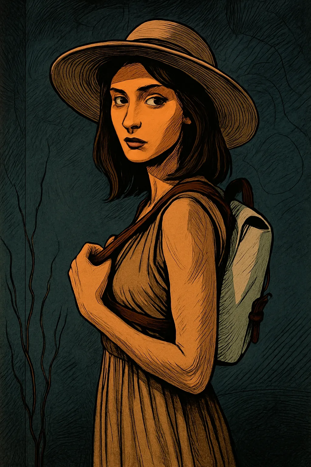 A clean, cinematic, subtle-caricature and comic book...