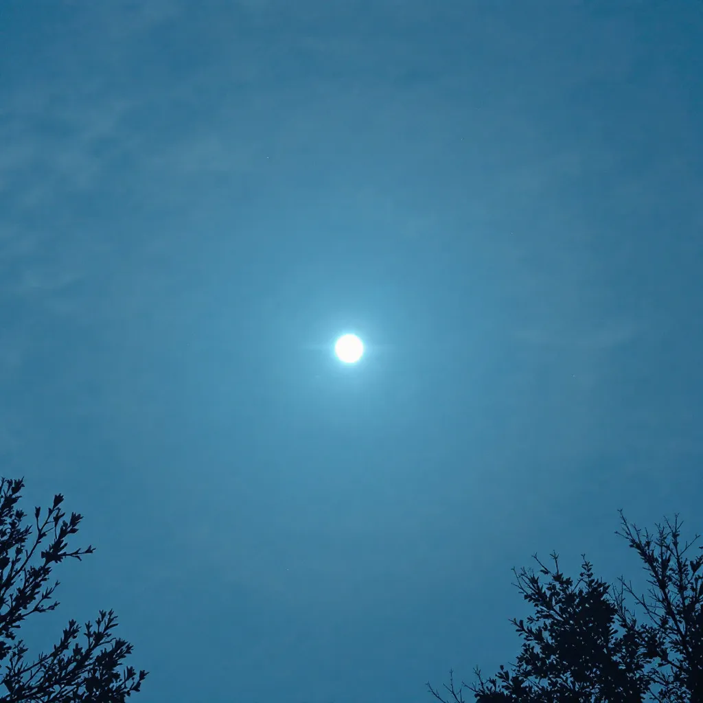 Make a photo of a dim sun in the sky?
