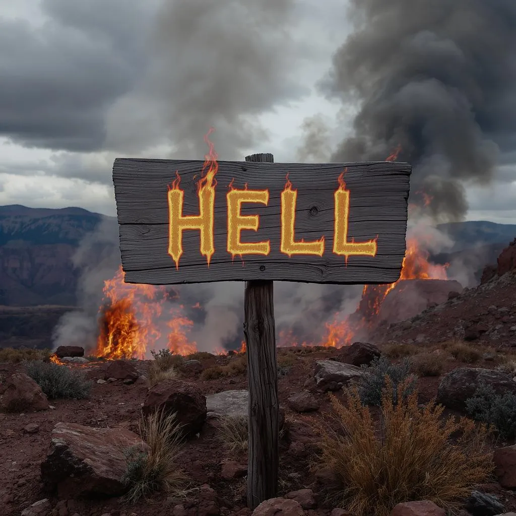 Make a photo of the place called Hell?