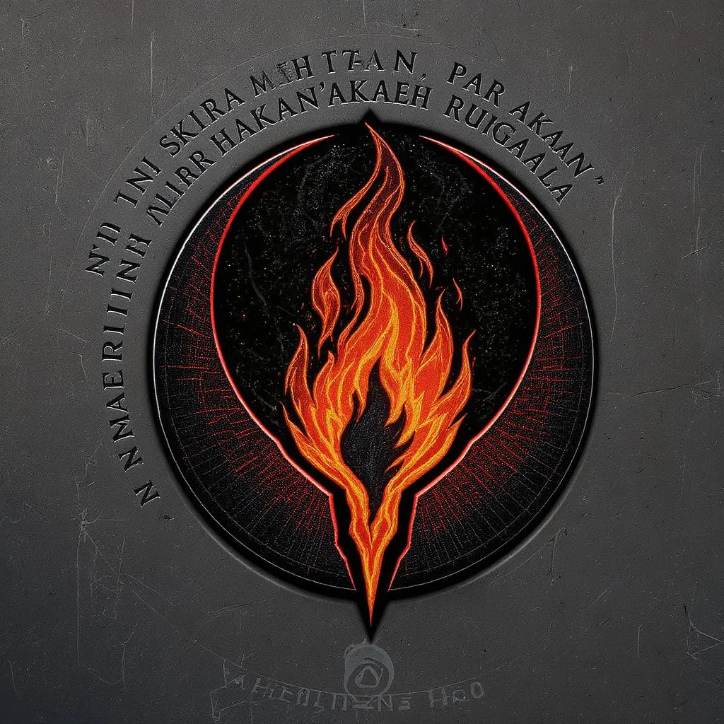 “Create a compact Mandalorian armor sigil inspired b...