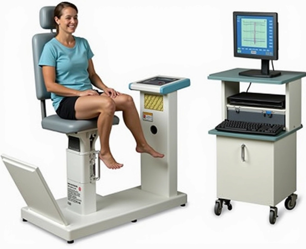 When the tester sits on C as instructed by the thera...