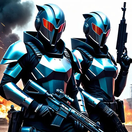 Black and red halo mjolnir ODST armor with M16 and j...