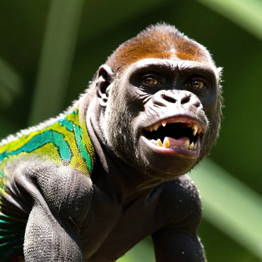 Make me a lizard with 50% of its DNA and 50% for gor...