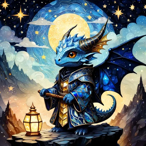 an adorable chibi dragonborn wizard, dark starry nig... | OpenArt