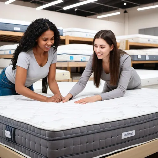 Family Try MAttress in the Mattress store