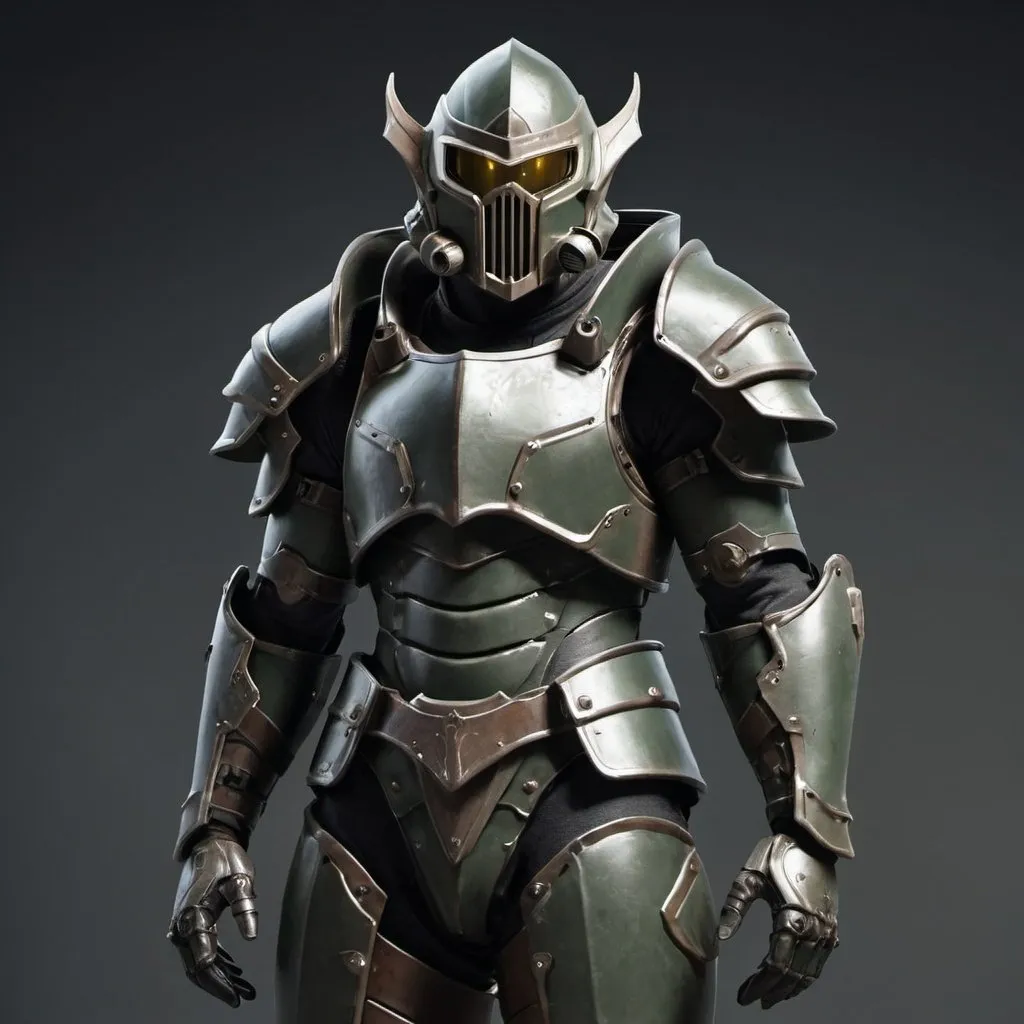 Sci-fi male elf soldier heavy power armor with Knigh...
