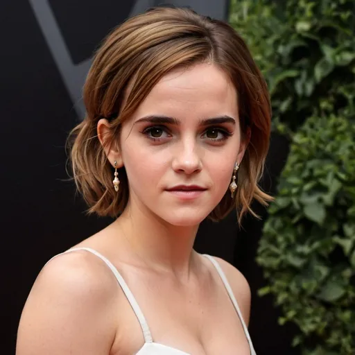 fat Emma Watson conservative housewife in a kitchen,...