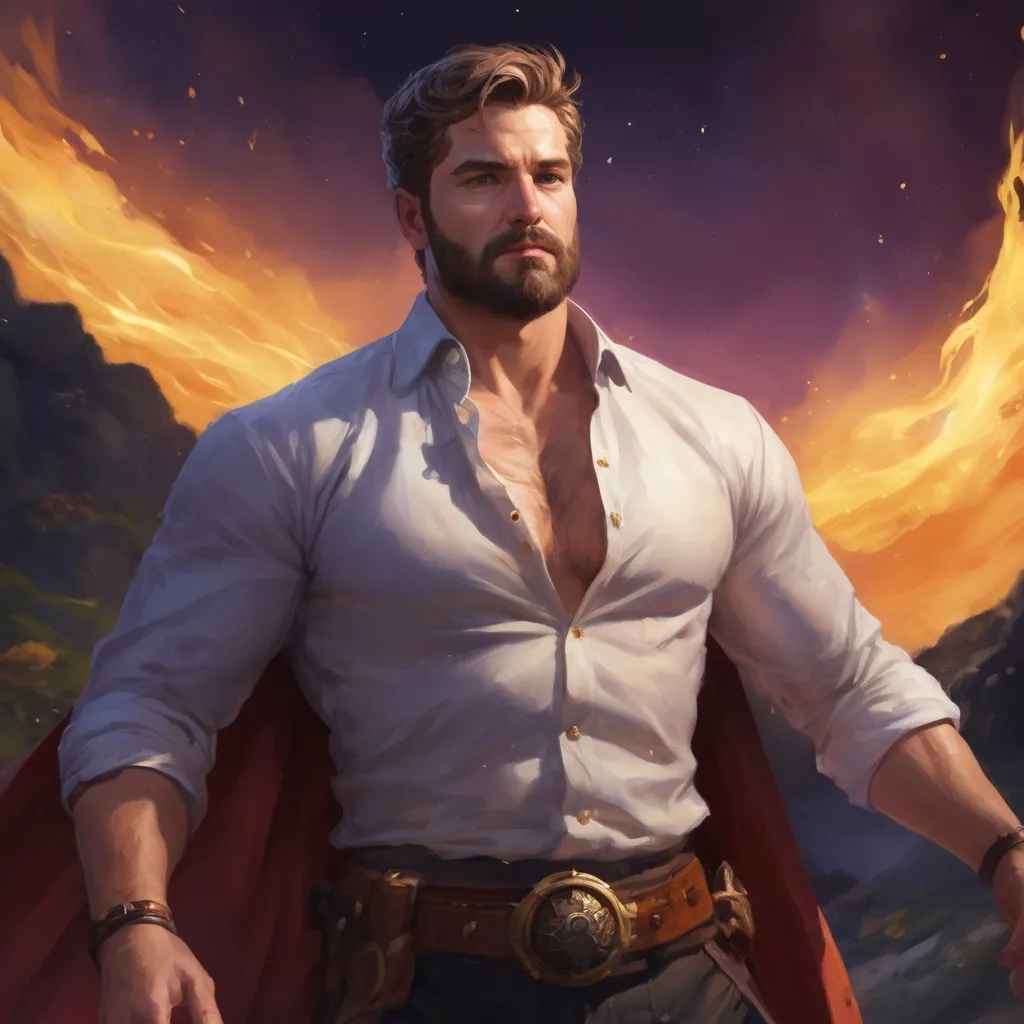 male stocky heavy-set royal transmuter with short-cu...