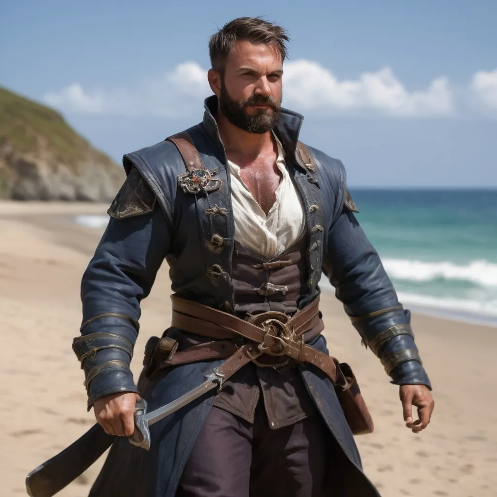 Male heavy-set fit fat large 37-year old hunky pirat...