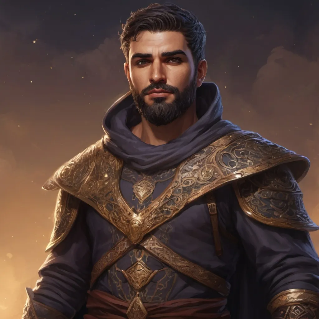 male stocky heavy-set arab transmuter with short hai...