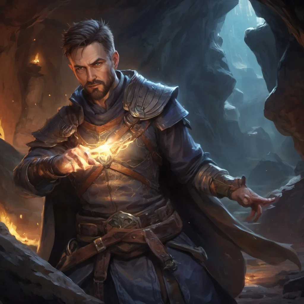 (Torso) Male stocky large fit 35-year old summoner w...