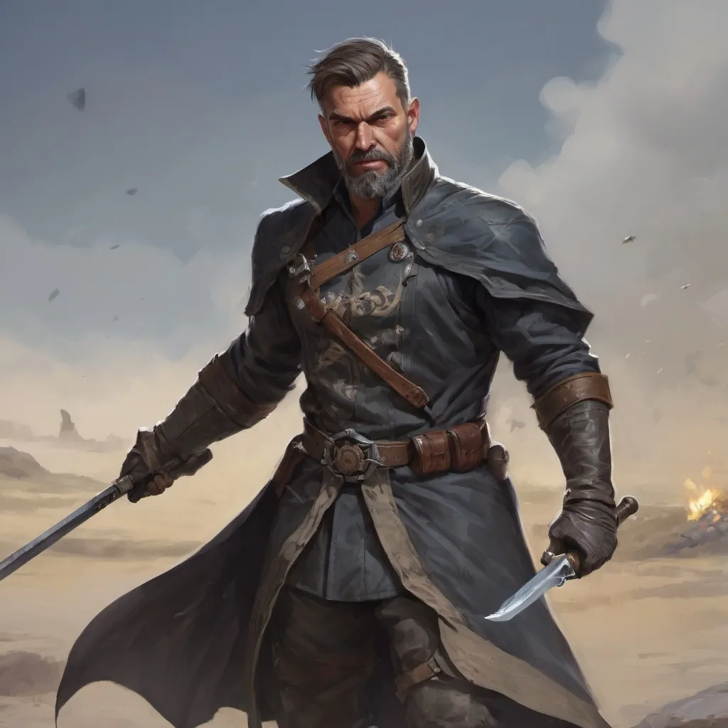 Male heavy-set mature fit Spy with short-cut hair an...