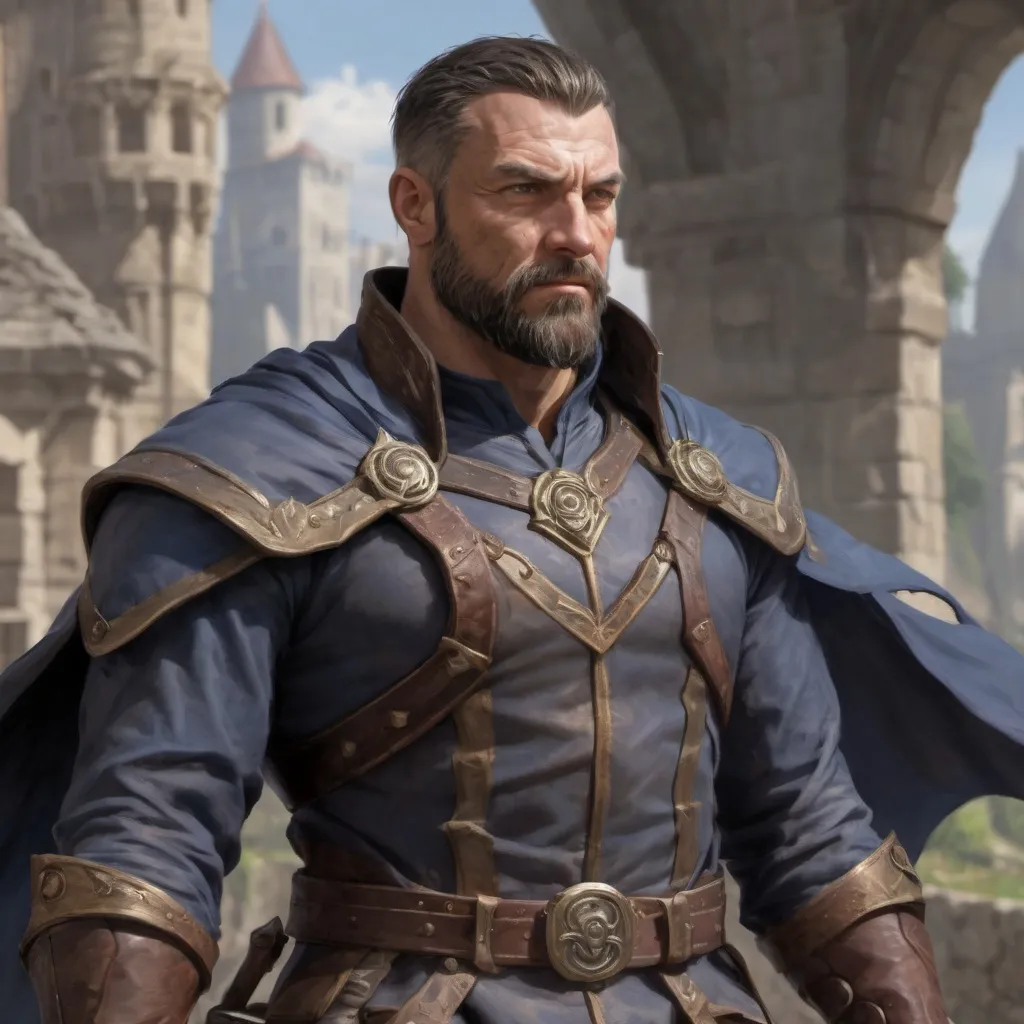 Male heavy-set 39-year old muscular noble large sorc...