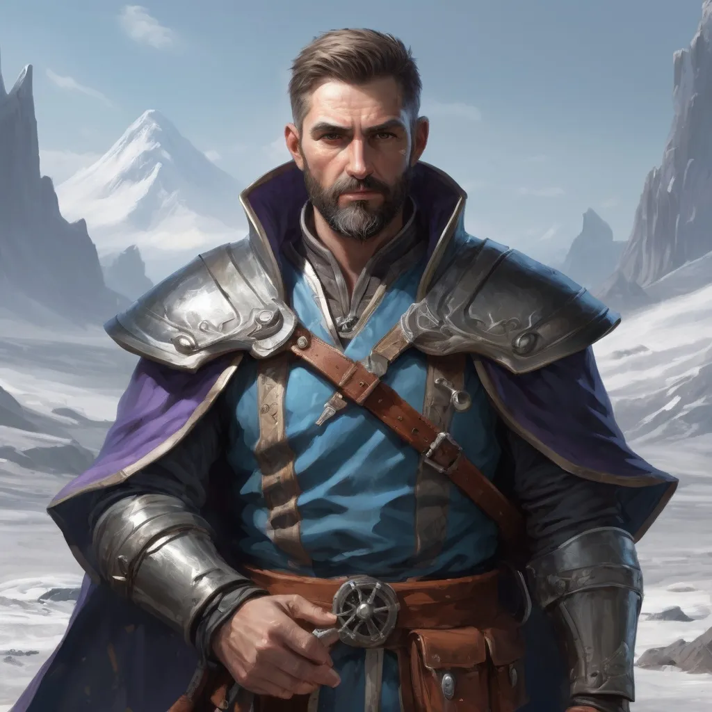 Male stocky heavy-set mature arcane-alchemist with s...