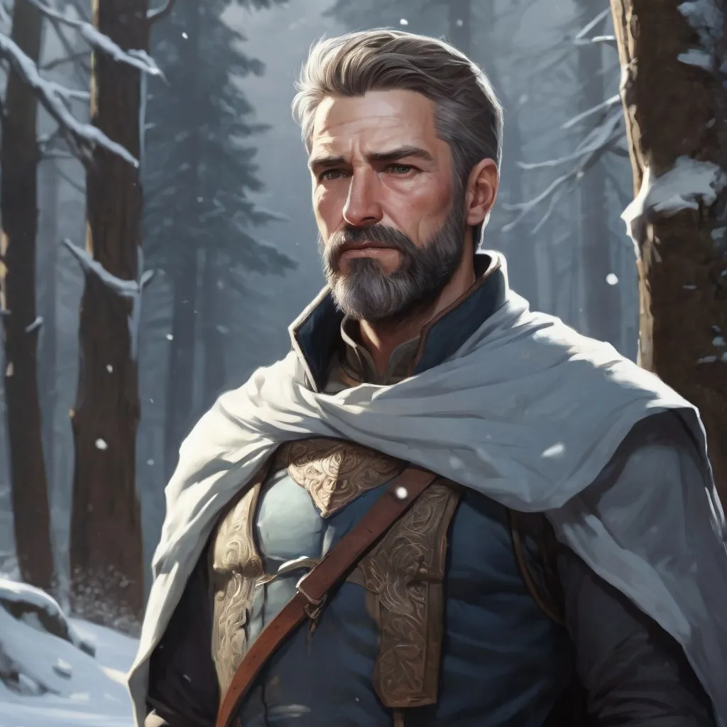 (torso) Male stocky mature noble explorer, with shor...