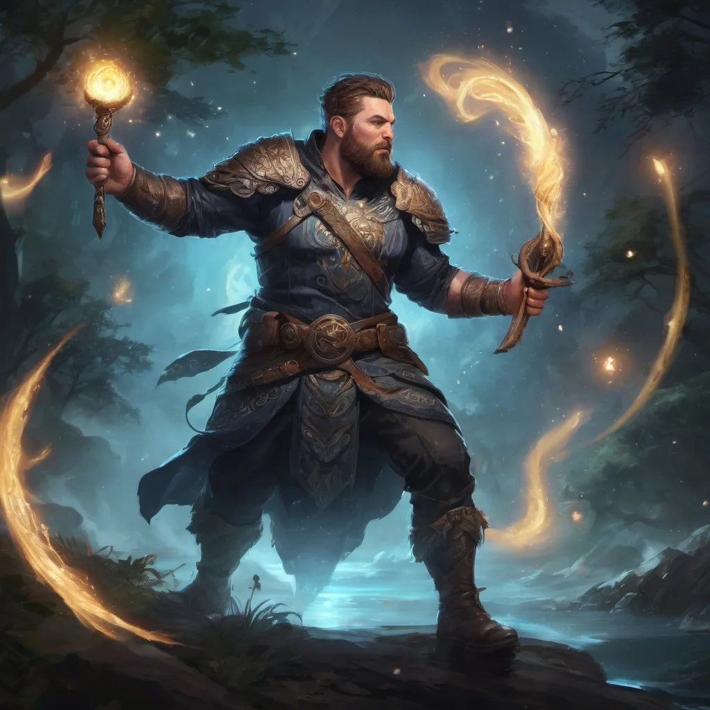 (Full body) male stocky fat masculine warrior with s...