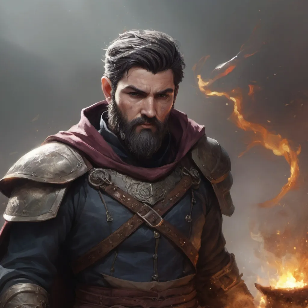 (head and torso) Male heavy-set fit arcanist with sh...