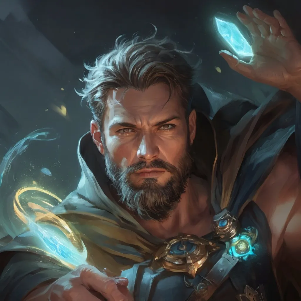 (torso) Male stocky large fit 37-year old summoner w...