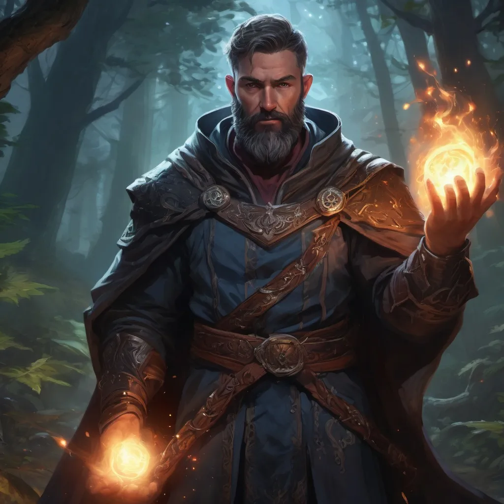 Male stocky heavy-set mature summoner with short-cut...