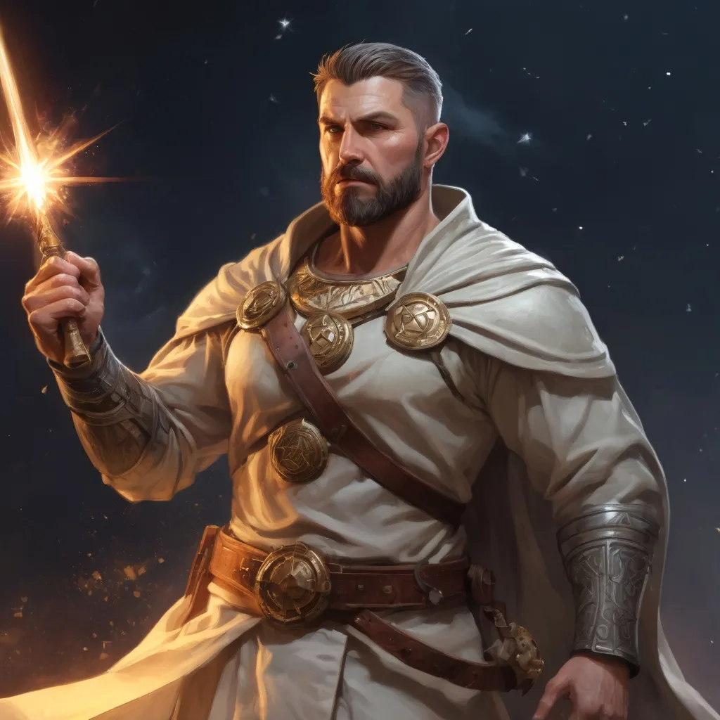 (torso) Male stocky large 38-year old fit battle-dru...