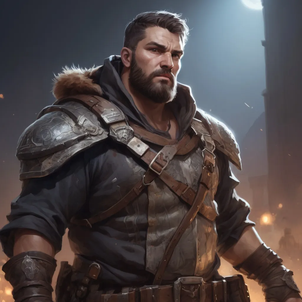 male stocky large fat transmuter with short hair and...