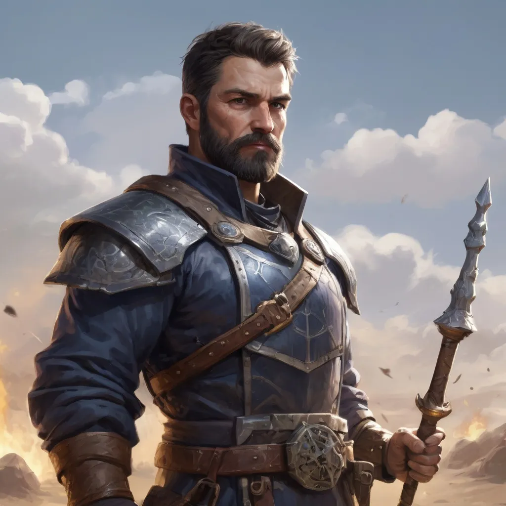 Male stocky heavy-set mature large arcane-alchemist...