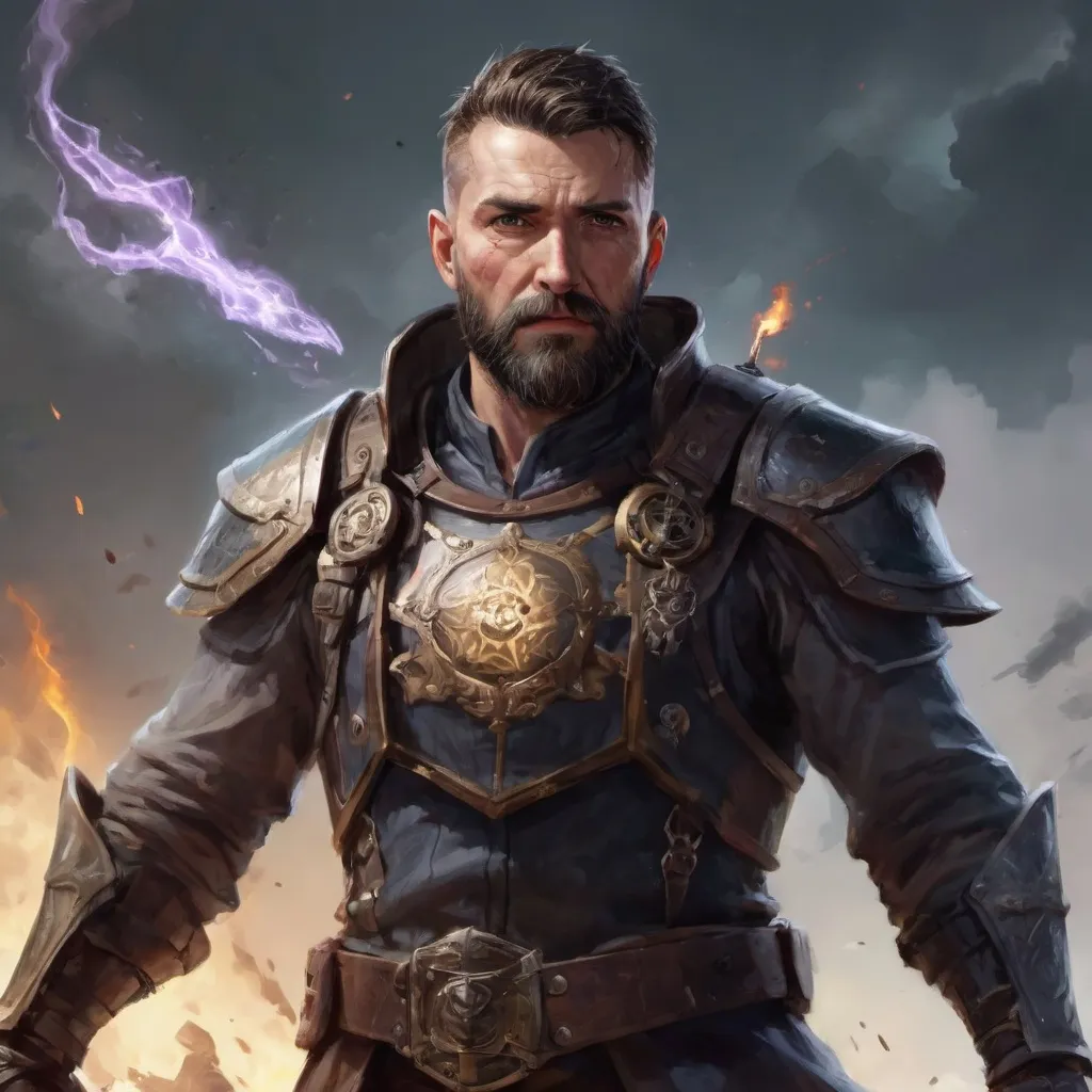 (head and torso) Male heavy-set fit arcanist with sh...