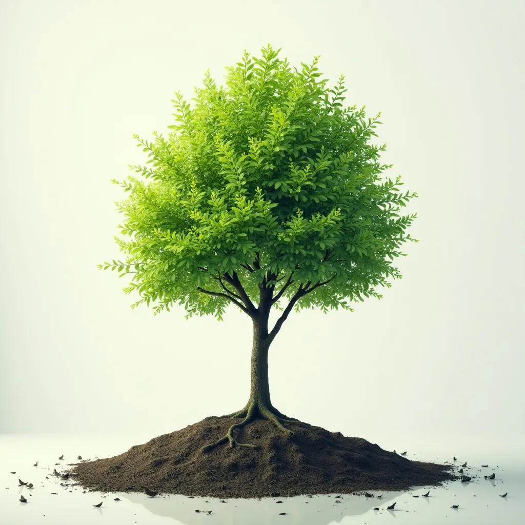 A sapling growing into a large tree labeled "investm...