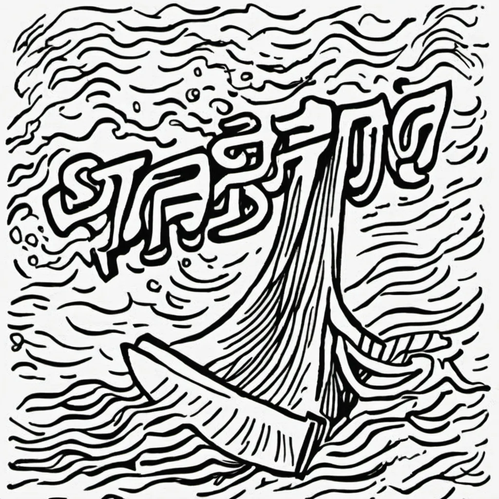 Print the word דוקר in thw style of the STAB surf ma...