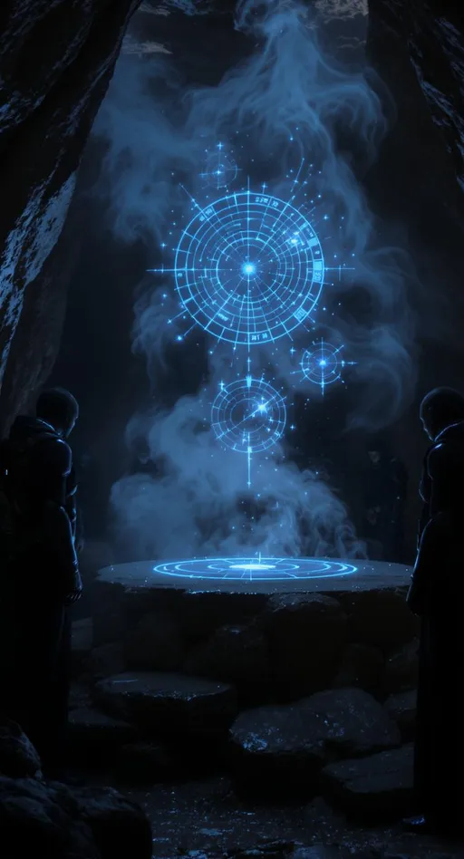 Priests wearing futuristic exoskeleton suits studyin...