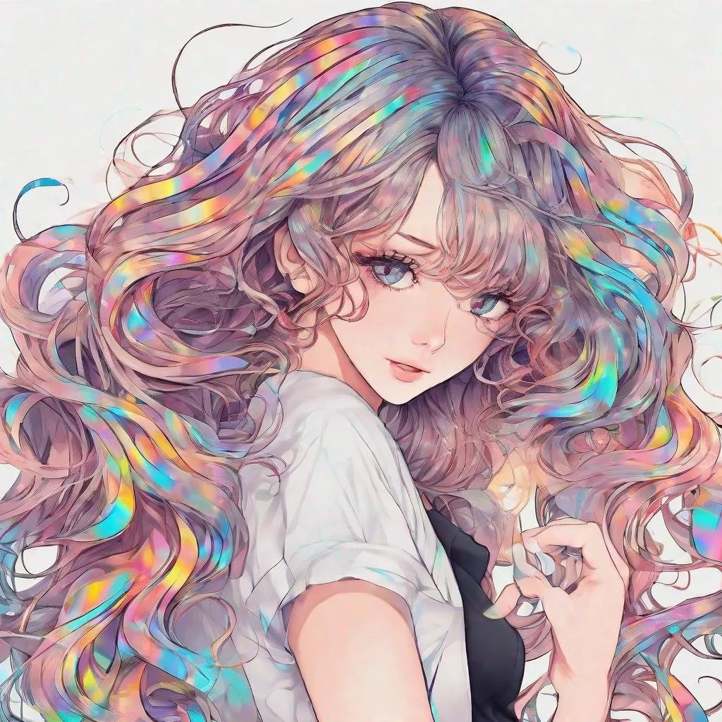 Bold_graffic anime illustration style, wavy fluid ha...