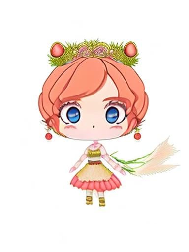 niña elfa chibi de rostro tierno, enojada haciendo c...