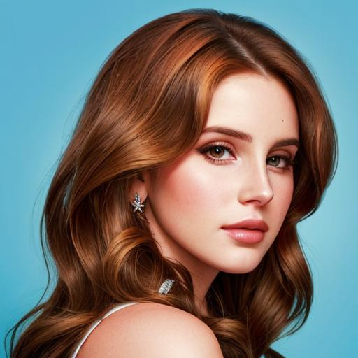 Head and shoulders portrait of beautiful Lana Del Rey