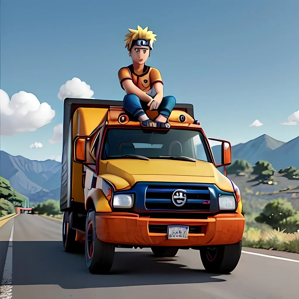 Naruto as a truck driver