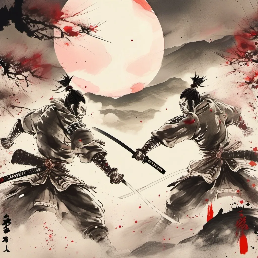 j horror, two young samurai, wearing armor, anime sc...