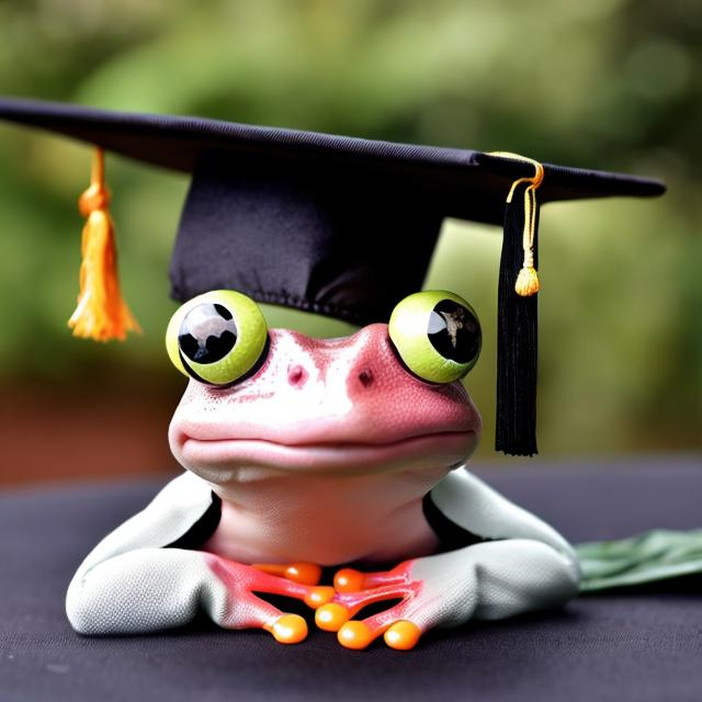 frog graduating from college