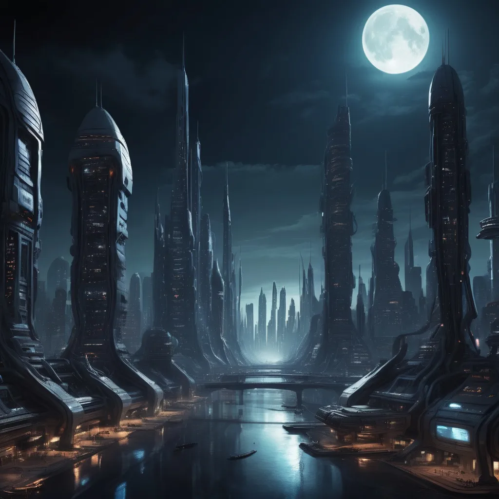 Large city with look of nightmares in 2999 futuristi...