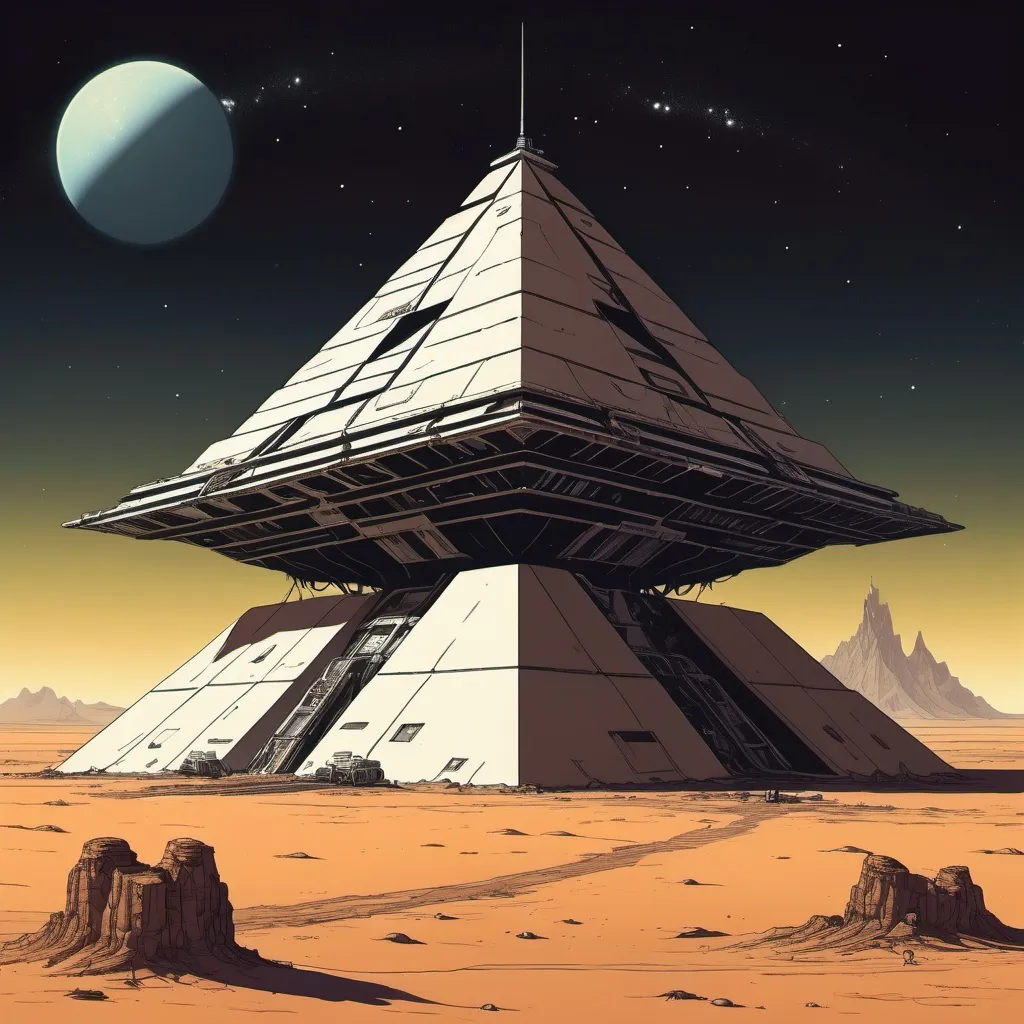 An old and forgotten space station, looking like an...