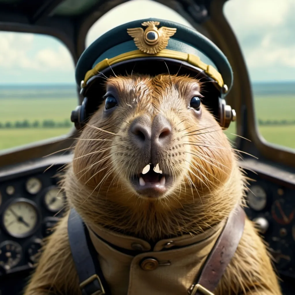 cinematic film still, angry capybara as early 20th c... | OpenArt