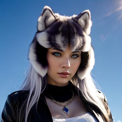 crystal wolf girl, husky