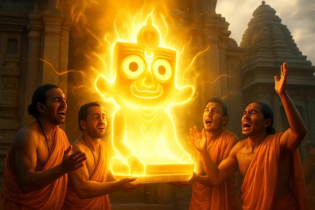 As devotees chant, Lord Jagannath idol starts glowin...
