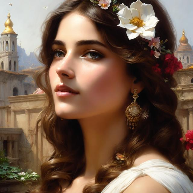 Portrait Splash Art Of The Godd Aphrodite Detailed 