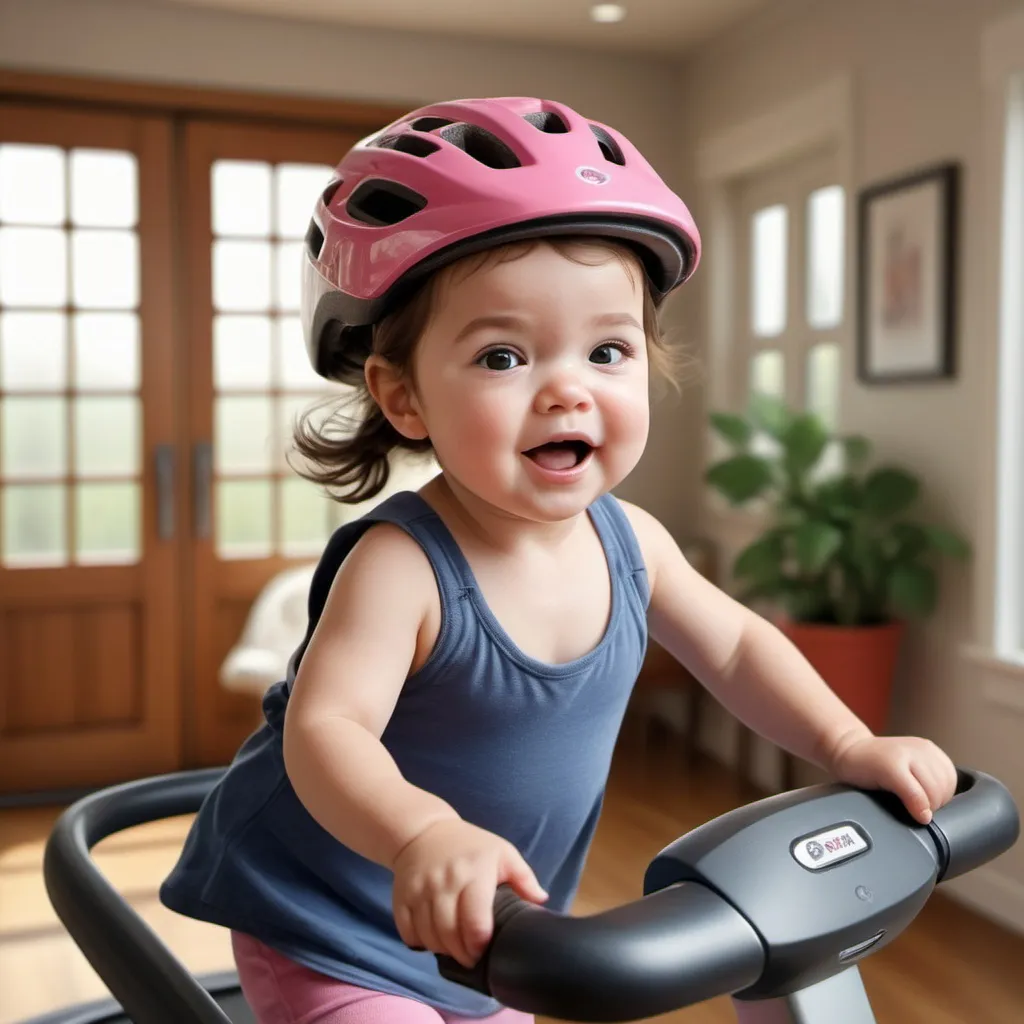 Photorealistic image of a toddler girl running on a... | OpenArt