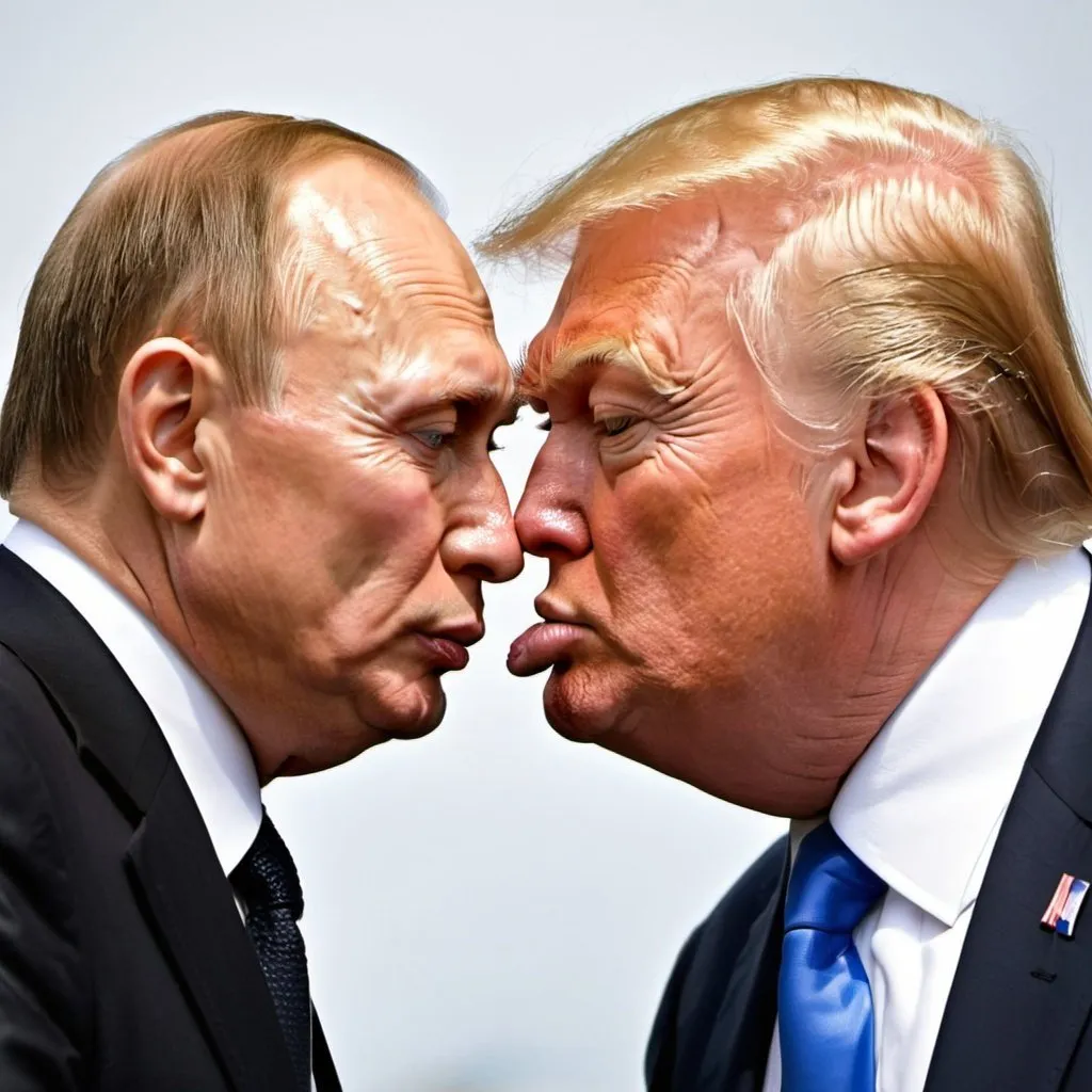 Trump and Putin kissing