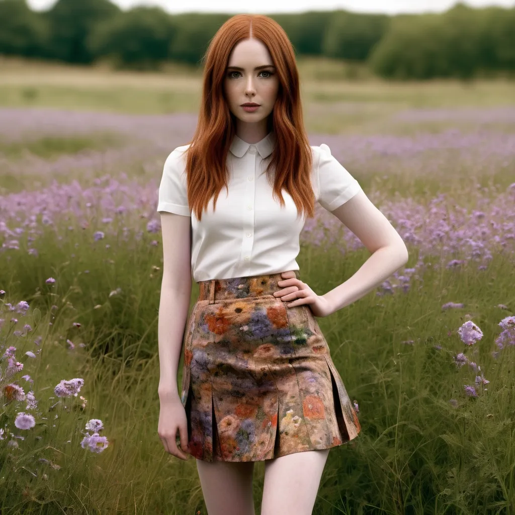 a woman who looks like karen gillan wearing a mini s...